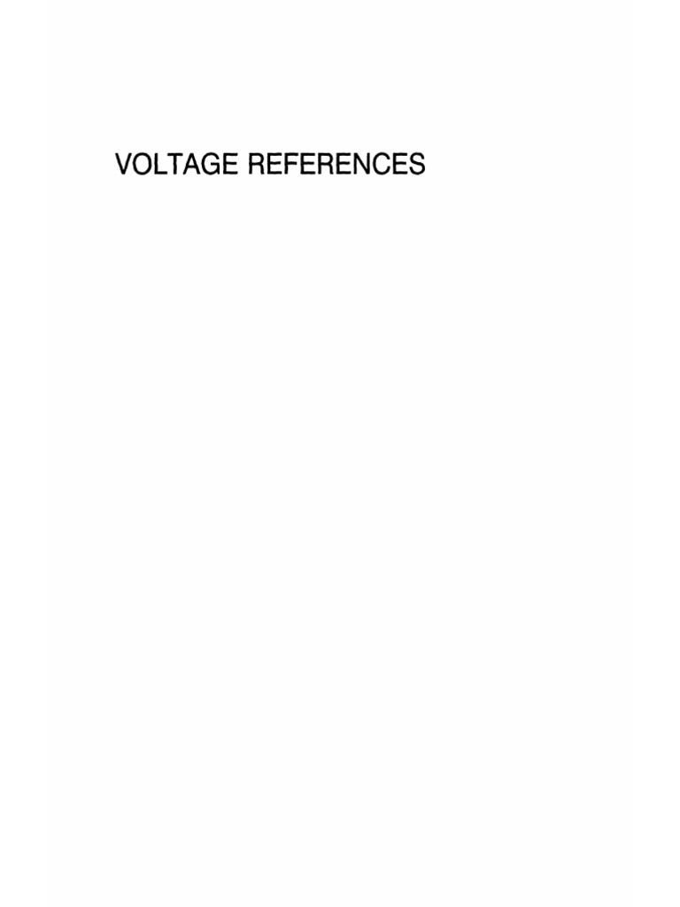 Voltage Reference From Diode To Precision High Order Bandgap | PDF