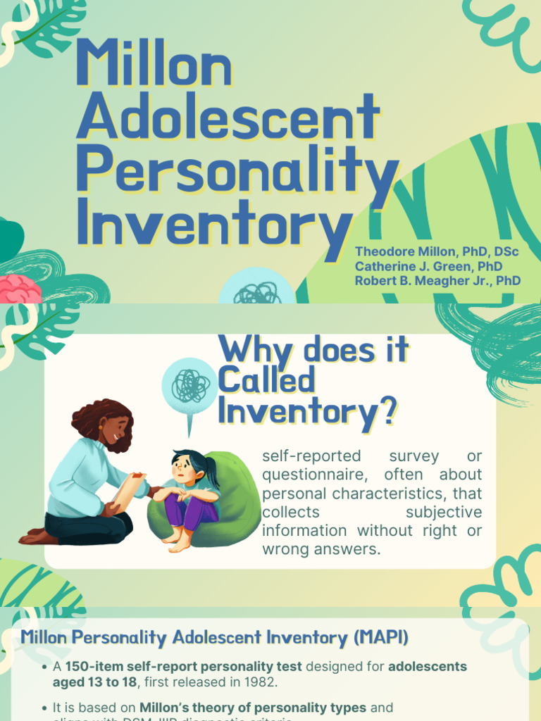 Millon Adolescent Personality Inventory | PDF | Adolescence | Validity ...
