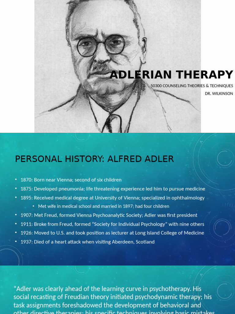 Understanding Adlerian Therapy Concepts | PDF | Psychotherapy | Psychology