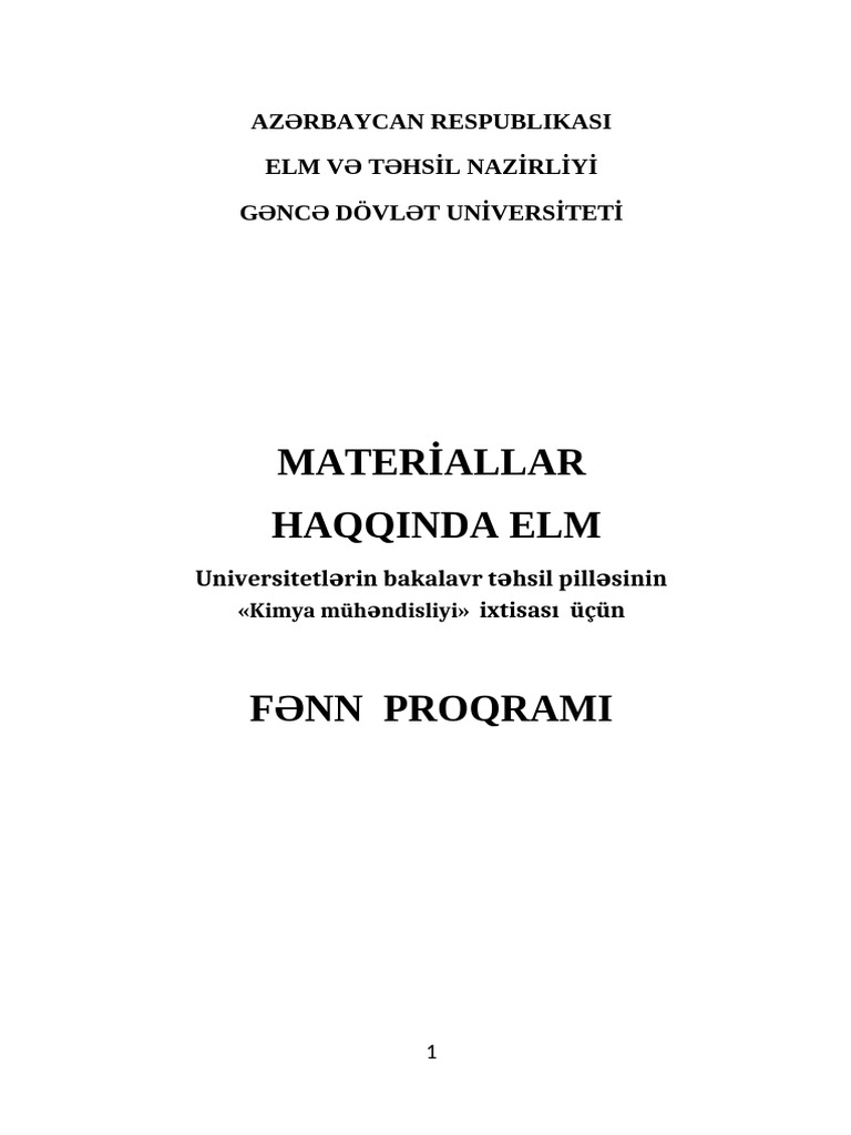 2023-Materiallar Haqqında Elm | PDF