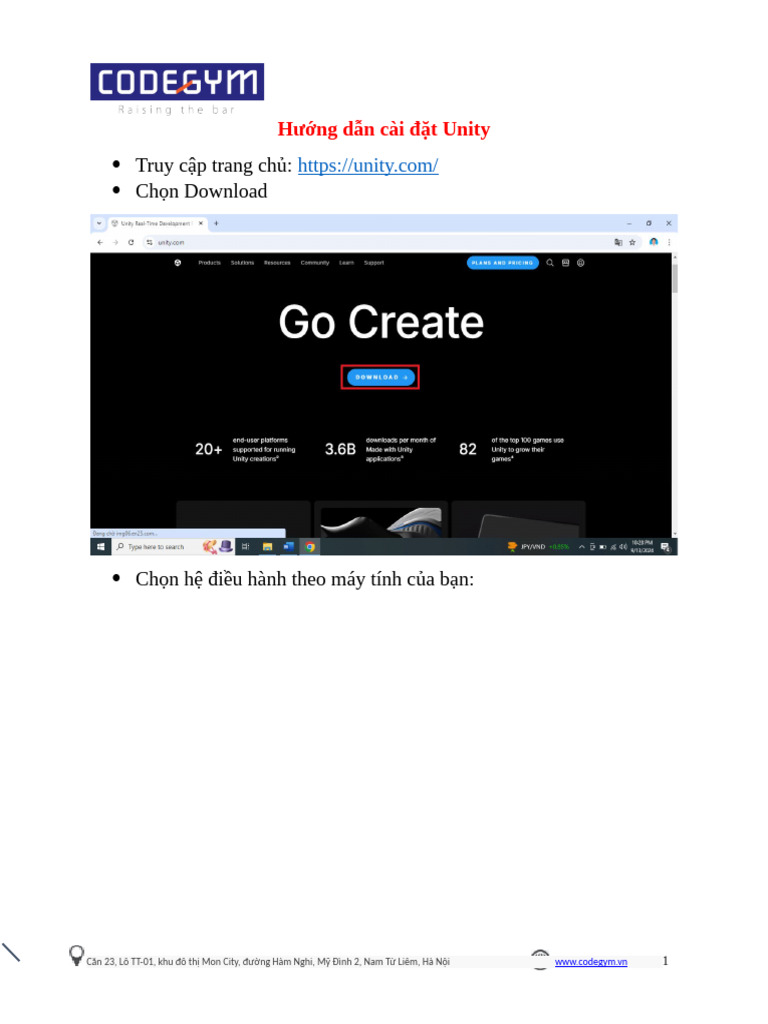Hướng dẫn cài đặt Unity | PDF