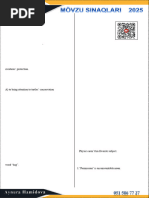 Movzu Sinaqlari 2022-2023 Cavablar | PDF