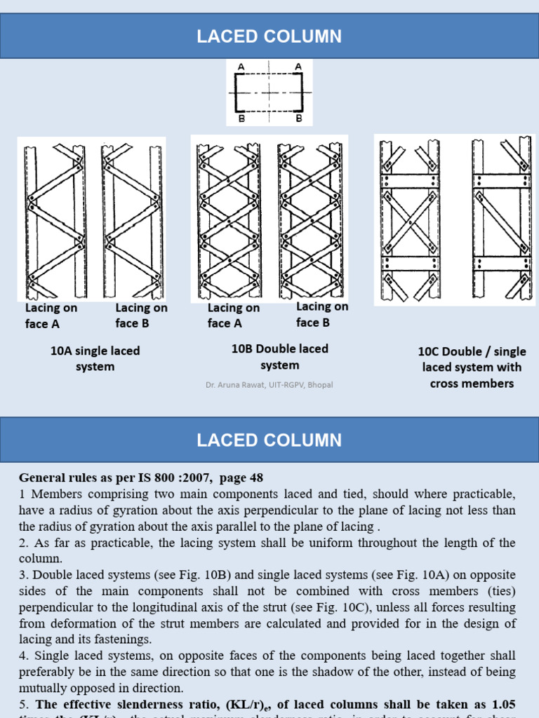 4 - Laced and Battened Columns | PDF | Bending | Column