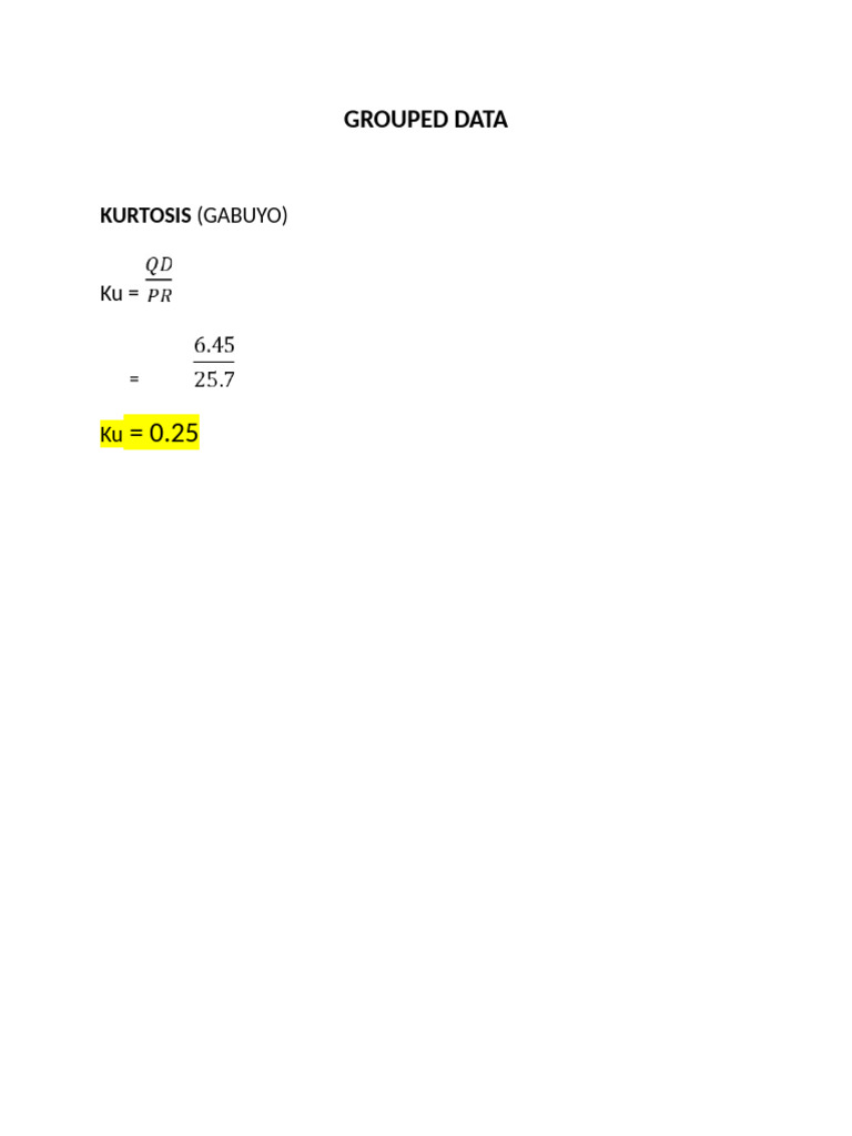 Ku Grouped Data | PDF