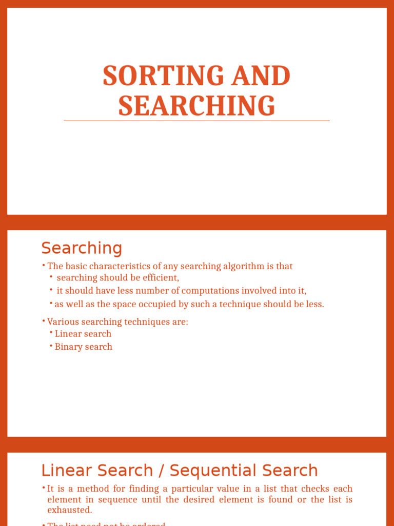 Sorting And Searching Pdf Computer Programming Applied Mathematics