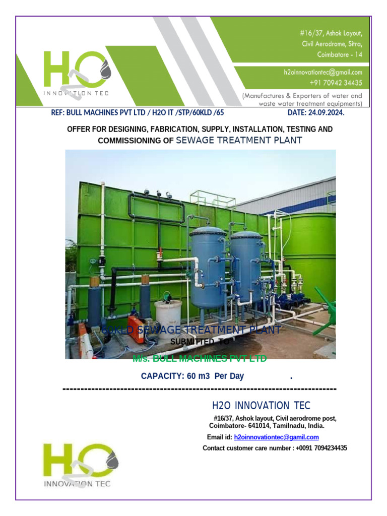 Bull Machines 60kld Stp | PDF | Sewage Treatment | Chemical Engineering