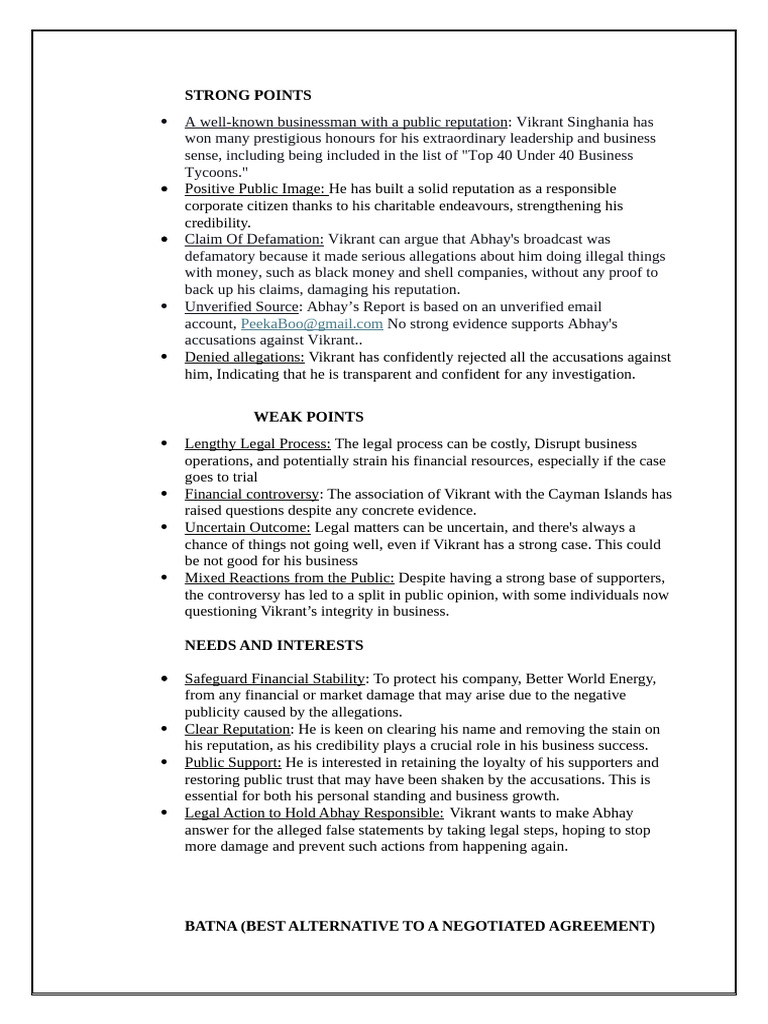 STRONG POINTS WORD | PDF | Defamation | Reputation