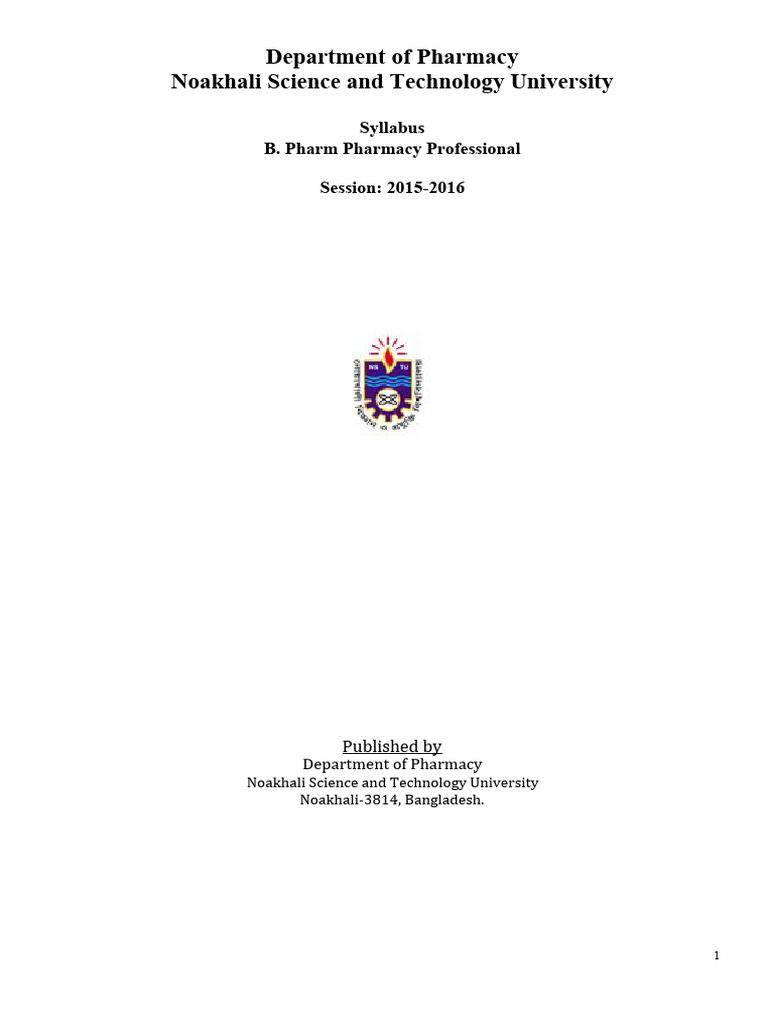 Pharma Syllabus | PDF | Mean | Breathing