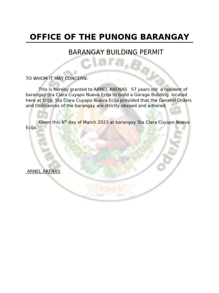 Building Permit | PDF