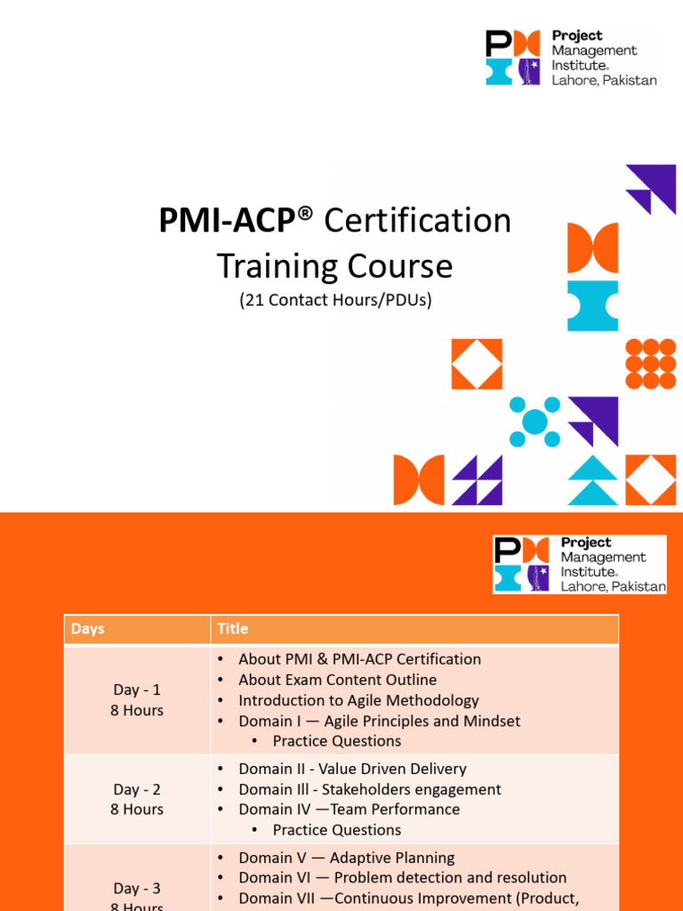 Pmi Acp Training Course Pdf Scrum Software Development Agile