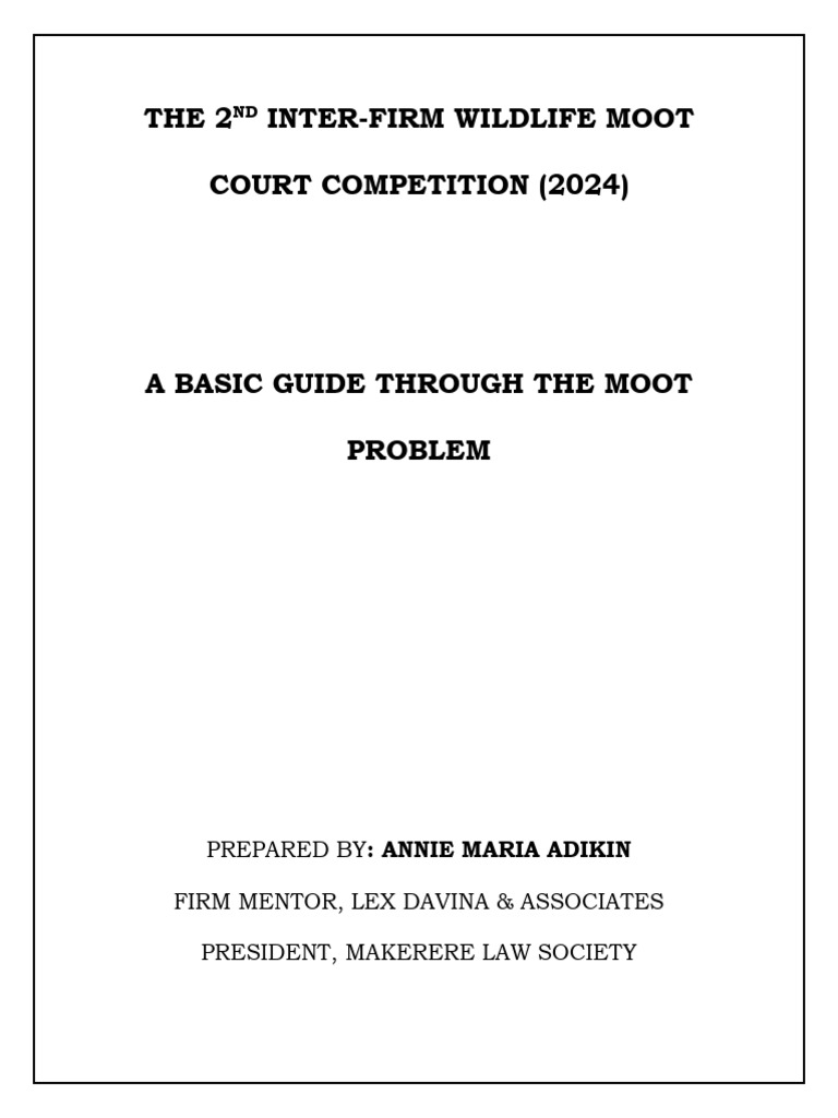 2nd Wildlife Moot Basic Guide | PDF | Standing (Law) | Burden Of Proof (Law)