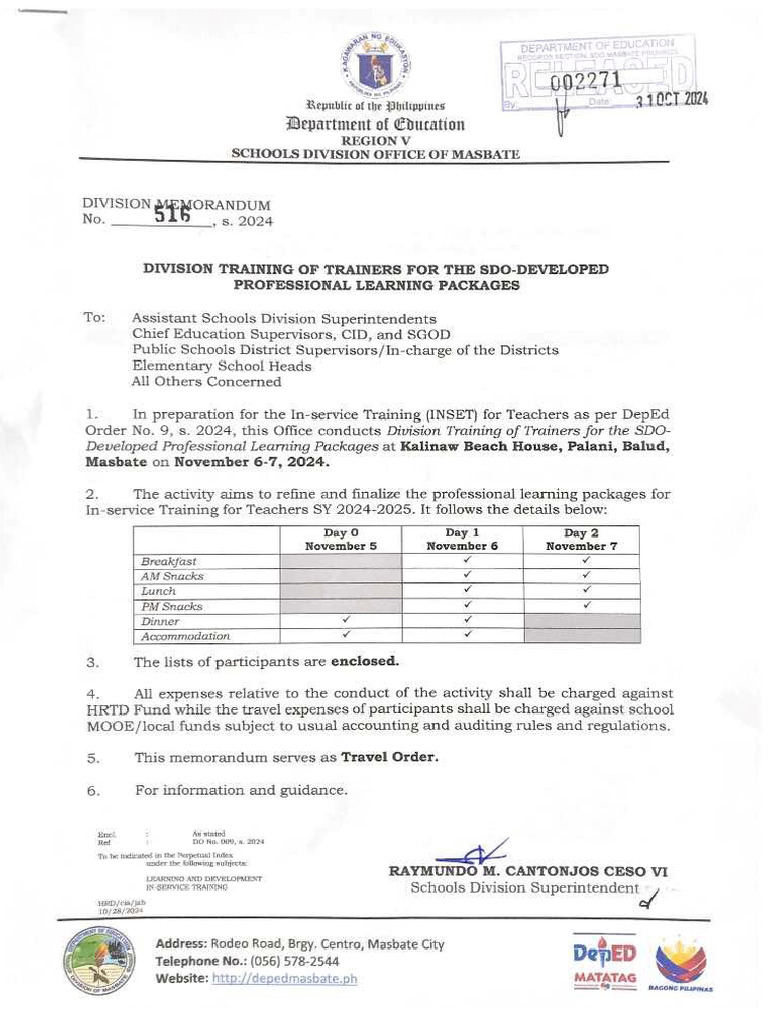 Memo-INSET-Phase-4 | PDF