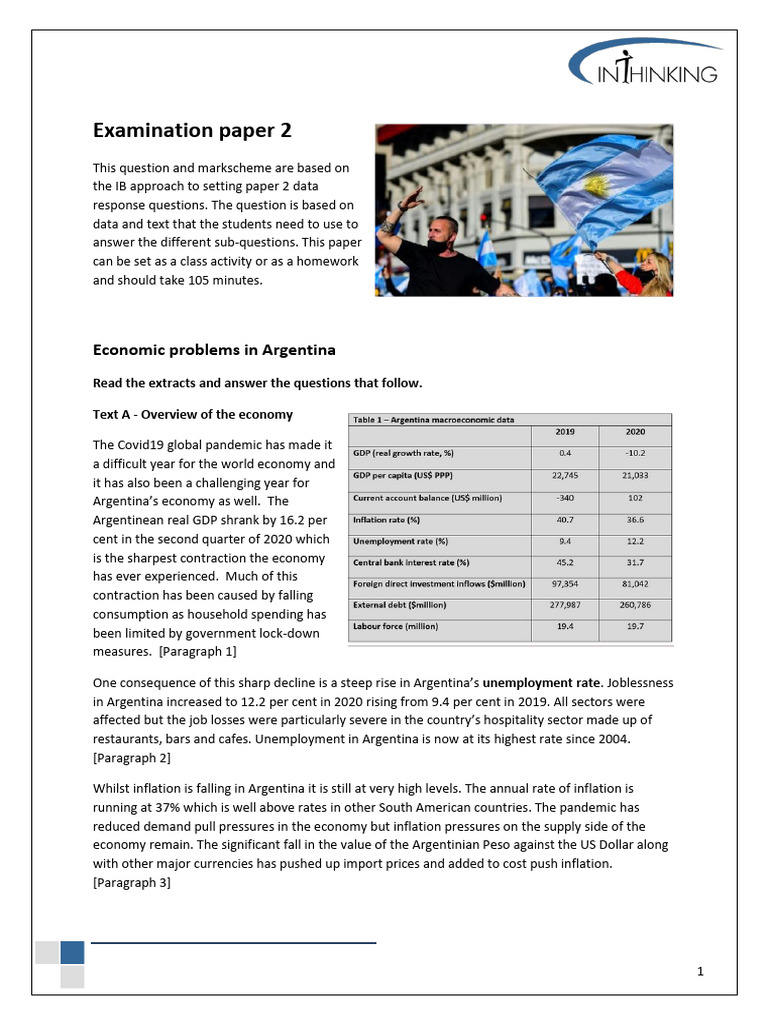 Argentina Paper 2 Question Paper | PDF | Inflation | Government Budget ...