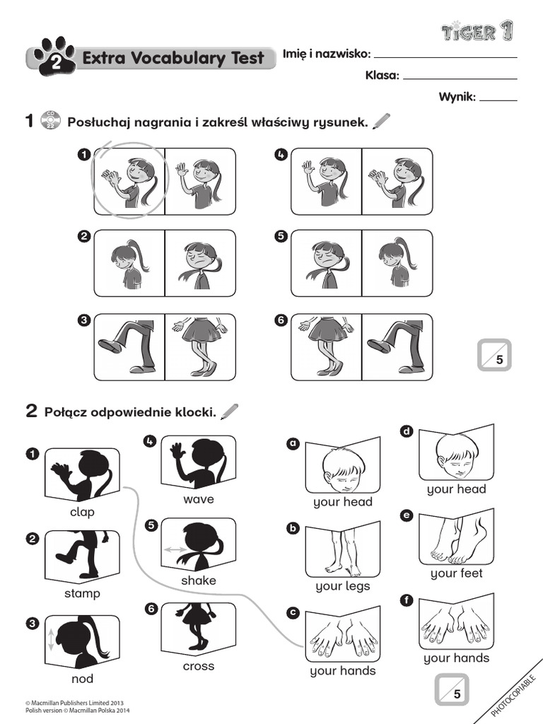 Tiger 1 Unit 2 Extra Vocabulary Test | PDF