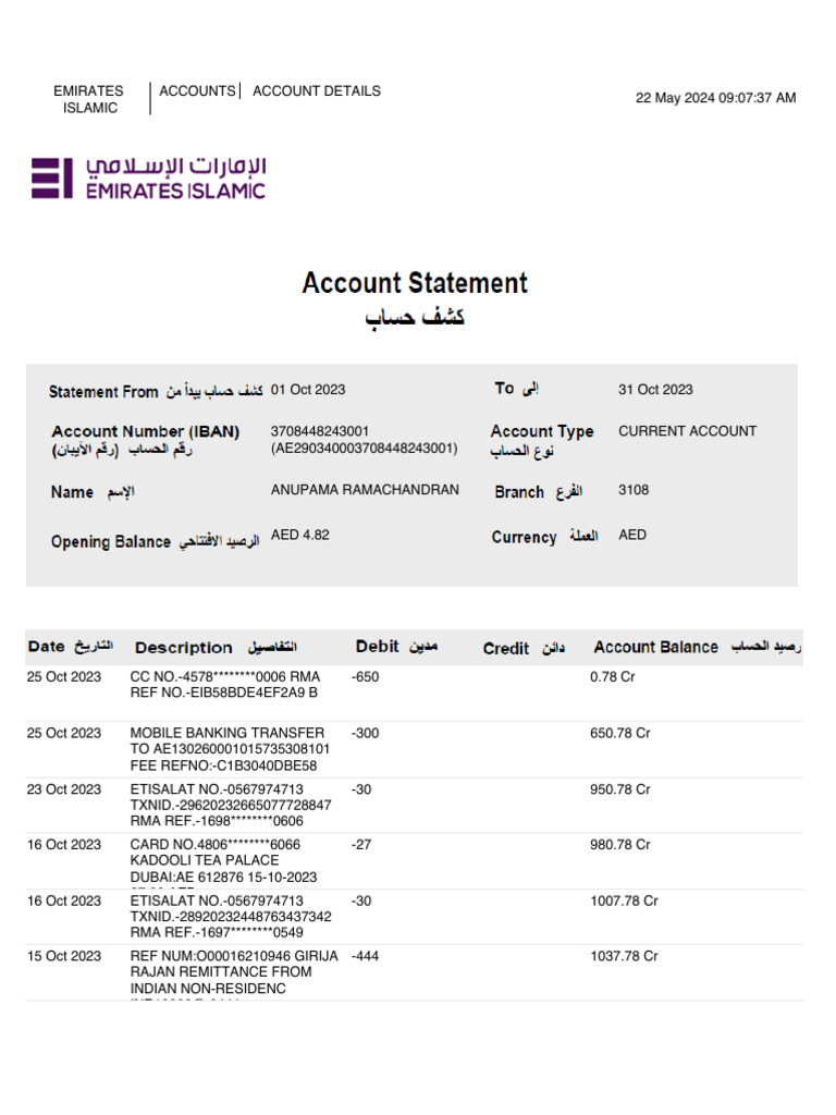 E-STATEMENT Transactions October 2023 PDF | PDF | Banking Technology ...
