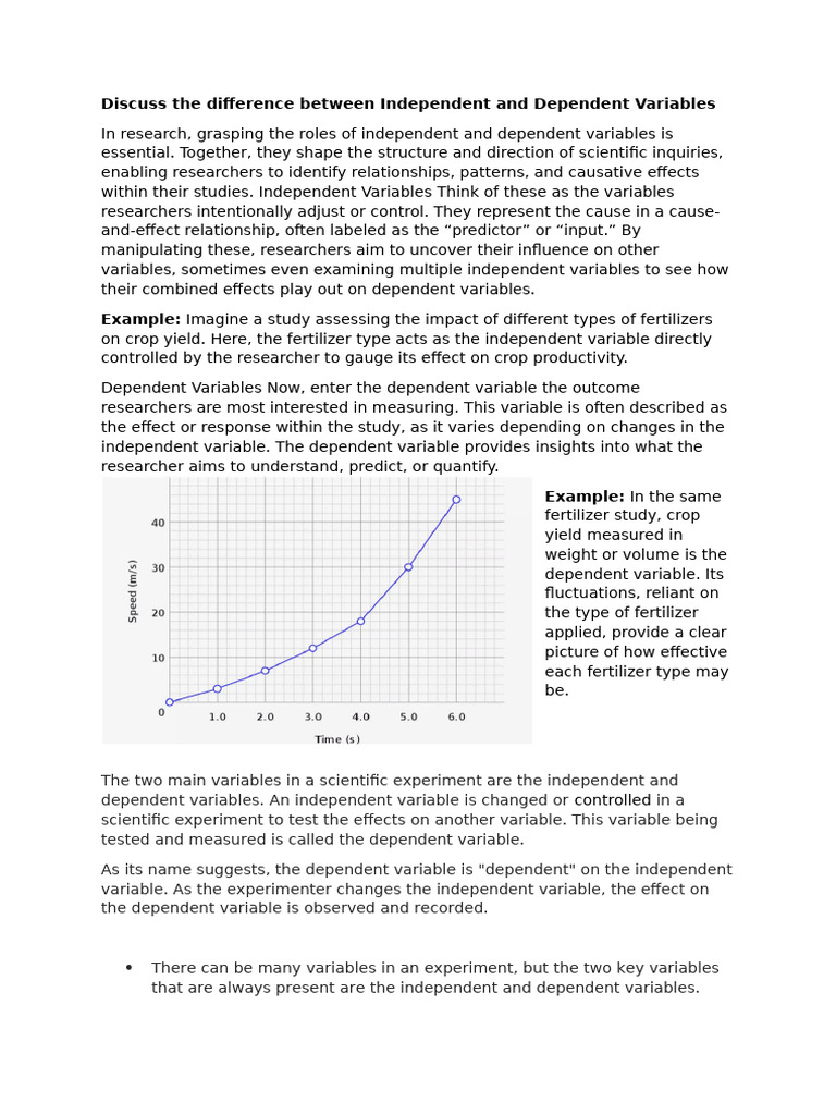 Independent vs. Dependent Variables Explained | PDF | Experiment | Dependent And Independent ...