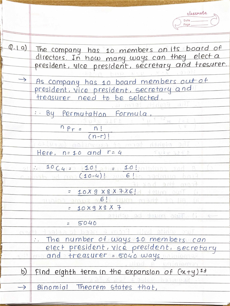 Master Solution DM UNIT-3 Counting Principles PDF | PDF