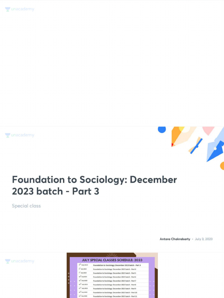 Foundation To Sociology December 2023 Batch Part 3 With Anno | PDF