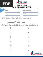 Nursery English Test Paper PDF | PDF | Orthography | Written Communication