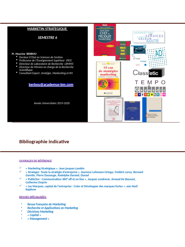 Marketing Stratégique ENCG SETTAT | PDF | Commercialisation | Gestion stratégique