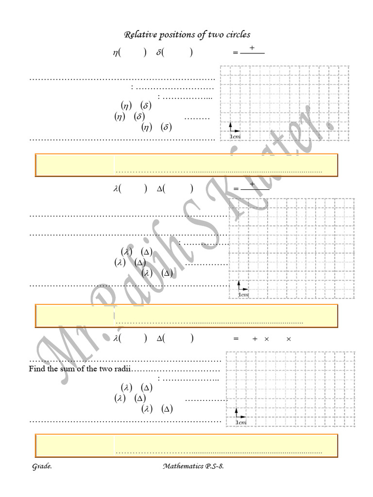 Relative Positions of Two Circles | PDF | Tangent | Geometric Shapes