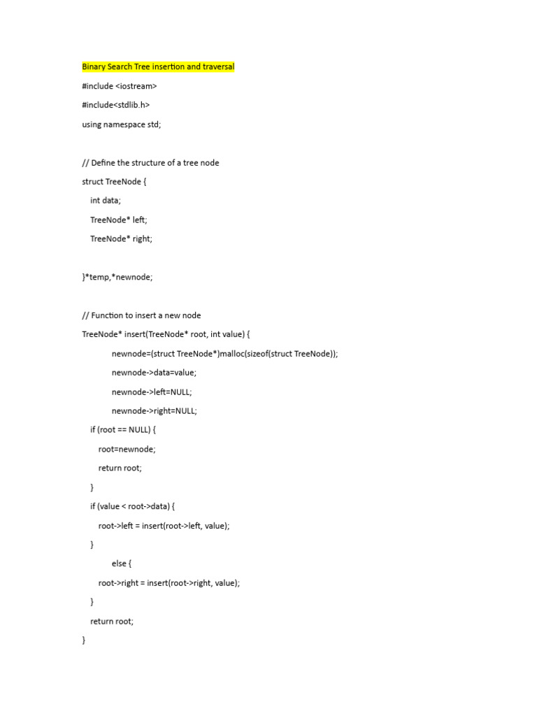 BST Insertion and Traversal | PDF | Teaching Methods & Materials