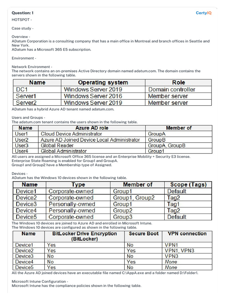 md-102_removed | PDF | Remote Desktop Services | Windows 10