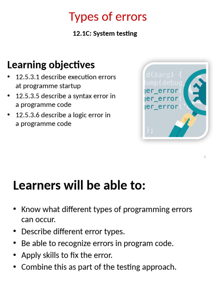 Types of Errors 2 | PDF | Computer Program | Programming
