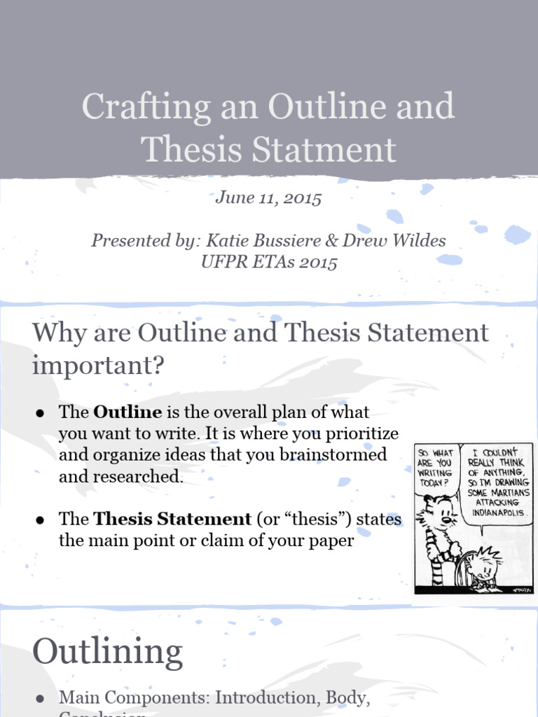 Outline and Thesis Statement Guide | PDF | James Joyce | Energy Development