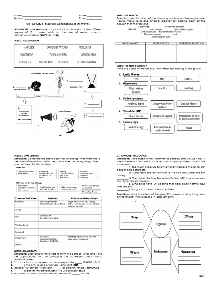 g10 q2 Act3 App of Em | PDF | Sunscreen | Ultraviolet