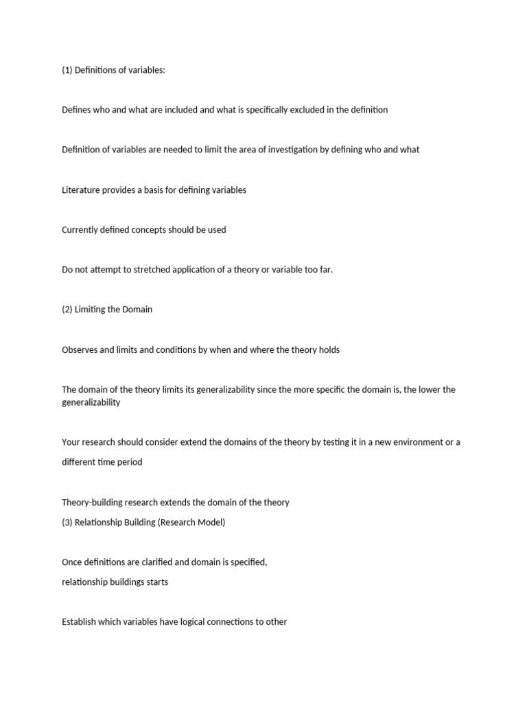 Defining Variables for Theory Building | PDF