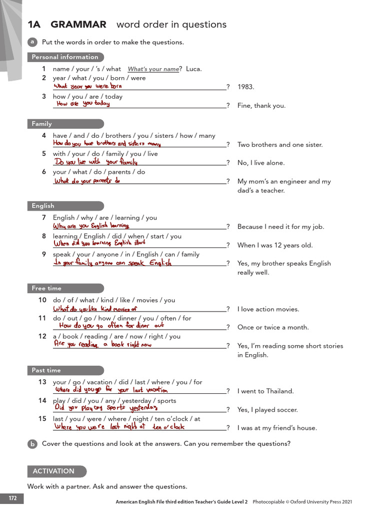 AEF3e Level 2 TG PCM Grammar 1A 231024 002404 | PDF | Language Arts & Discipline