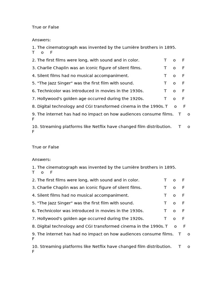 Game True or False | PDF