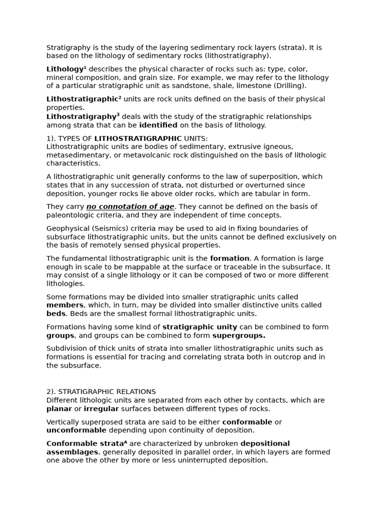 Lithostratigraphy | PDF | Geological Formation | Sedimentary Rock