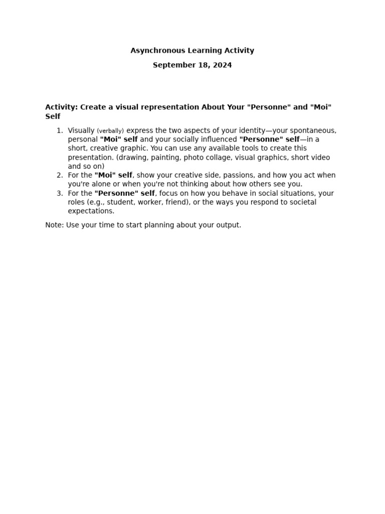 Asynchronous Learning Activity - September 18, 2024 | PDF | Social Science