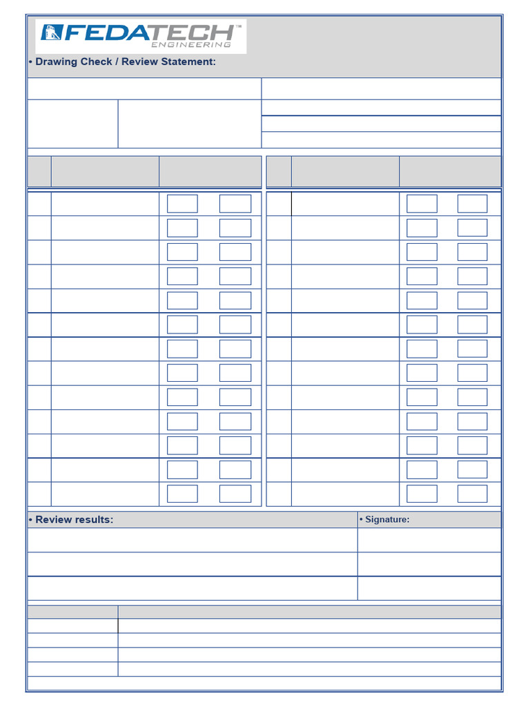 FEDATECH Drawing Review Checklist Rev 00 12 May 2023 | PDF