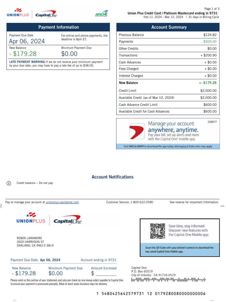 Credit Card Statement Summary | PDF | Credit Card | Payments