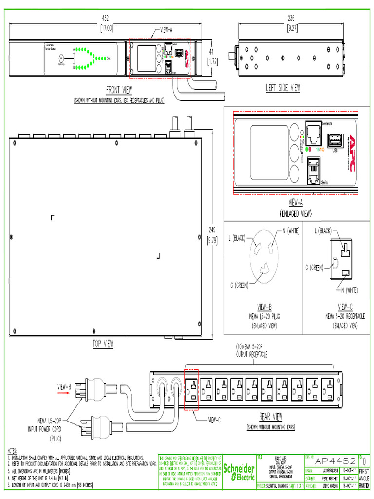 APC AP4452 - Dimensions | PDF