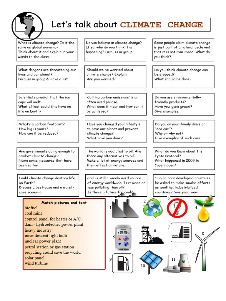 Lets Talk About Climate Change Fun Activities Games - 710 | PDF ...