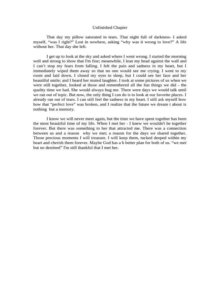 Unfinished Chapter | PDF