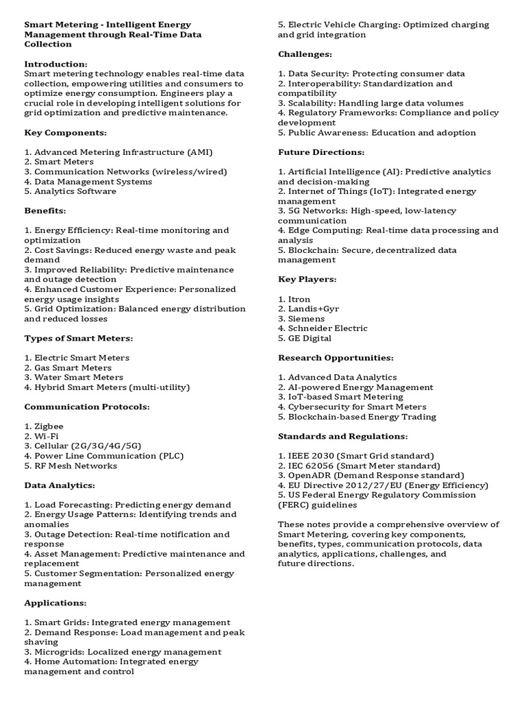 Smart Metering - Intelligent Energy Management Through Real-Time Data ...
