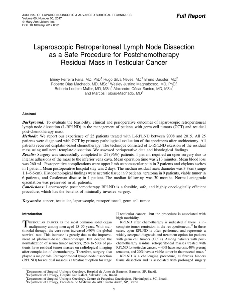1.laparoscopic Retroperitoneal Lymph Node | PDF | Medical Specialties | Medicine