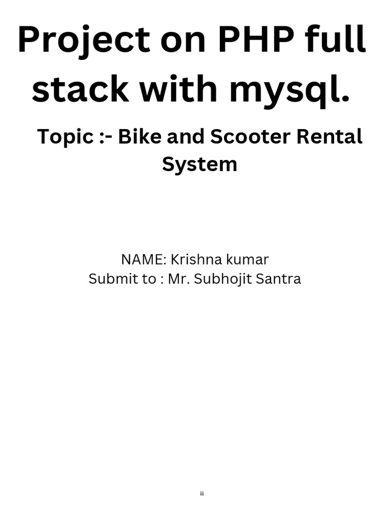 Bike Rental System Project | PDF | Html | Databases