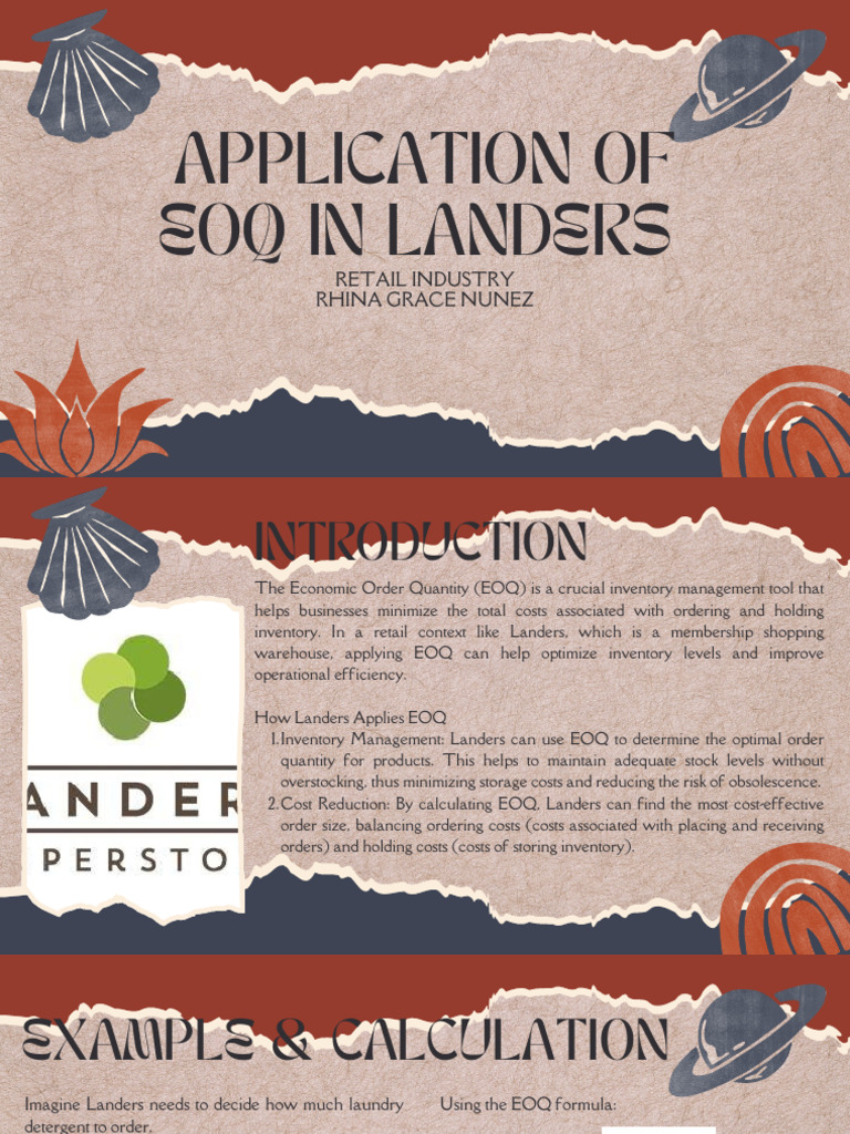 EOQ Application in Landers Retail | PDF | Inventory | Marketing