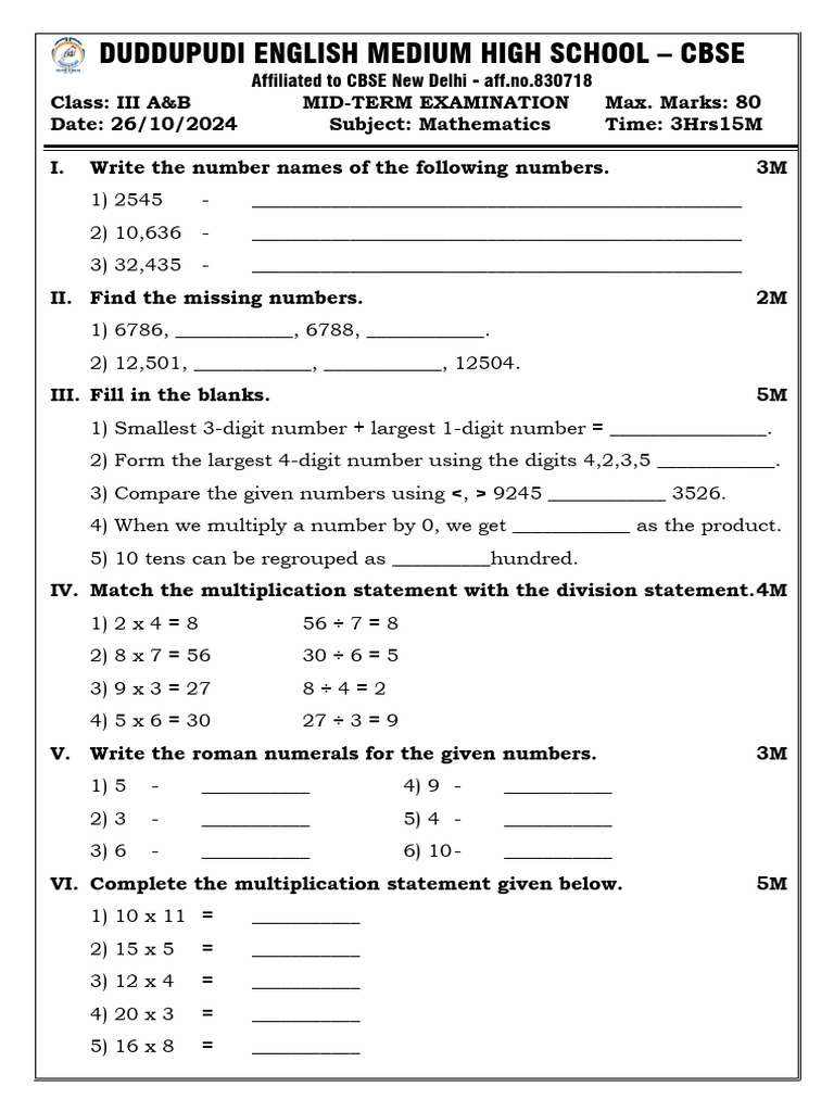 III A&B Maths | PDF | Mathematics | Arithmetic