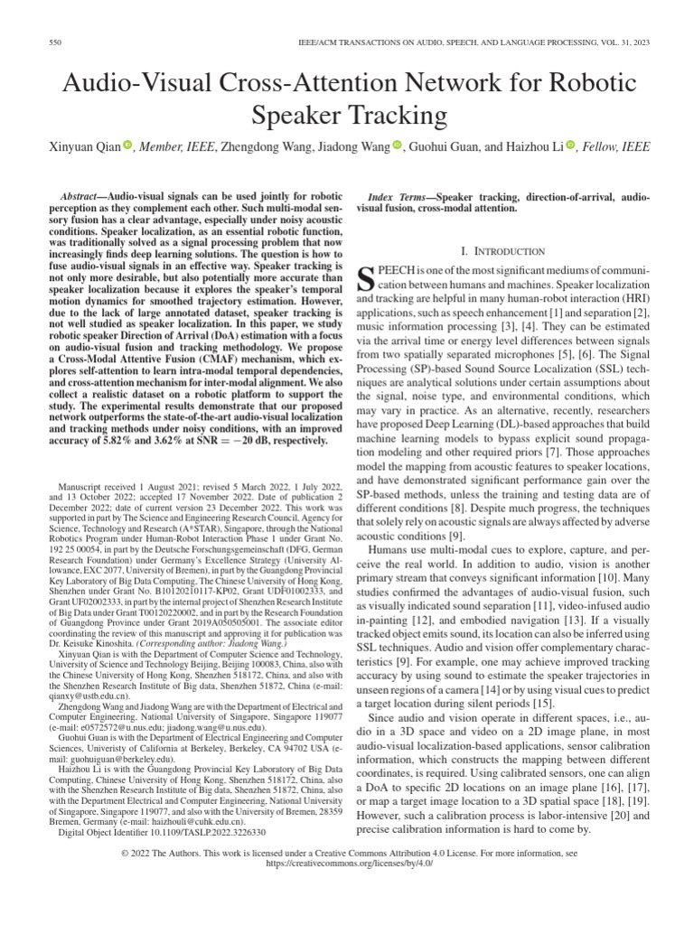 Audio-Visual Fusion for Speaker Tracking | PDF | Kalman Filter ...
