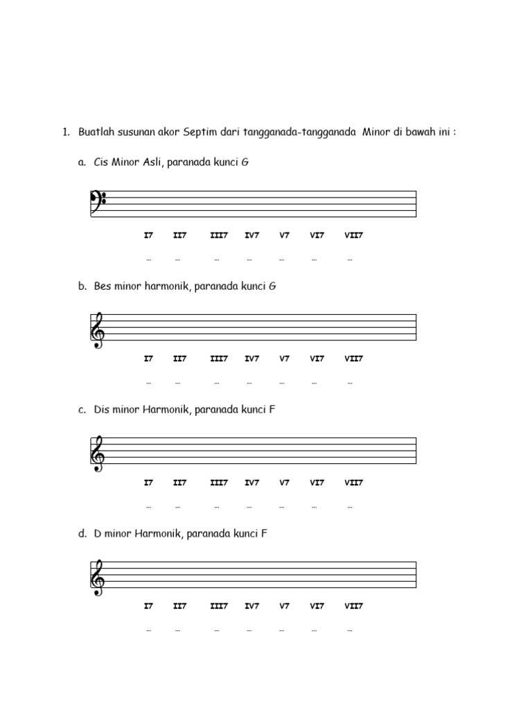 Susunan Akor Septim Tangga Nada Minor | PDF