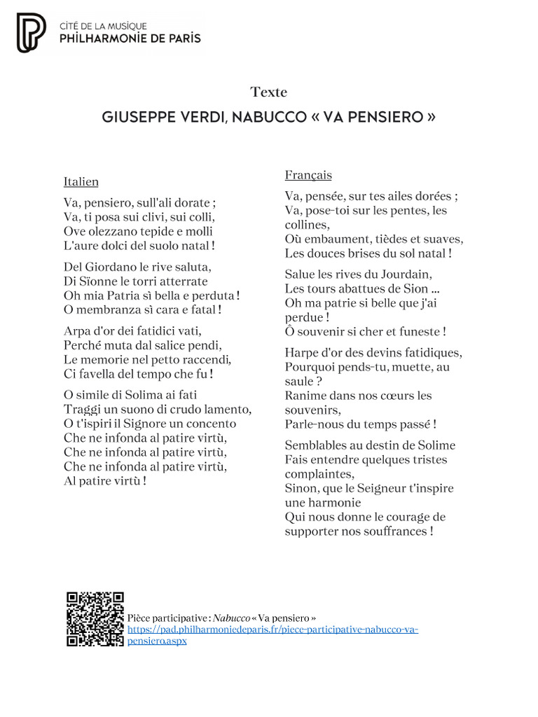 Paroles Nabucco | PDF
