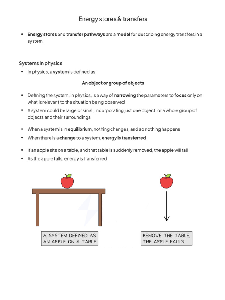 Energy Stores and Transfer | PDF
