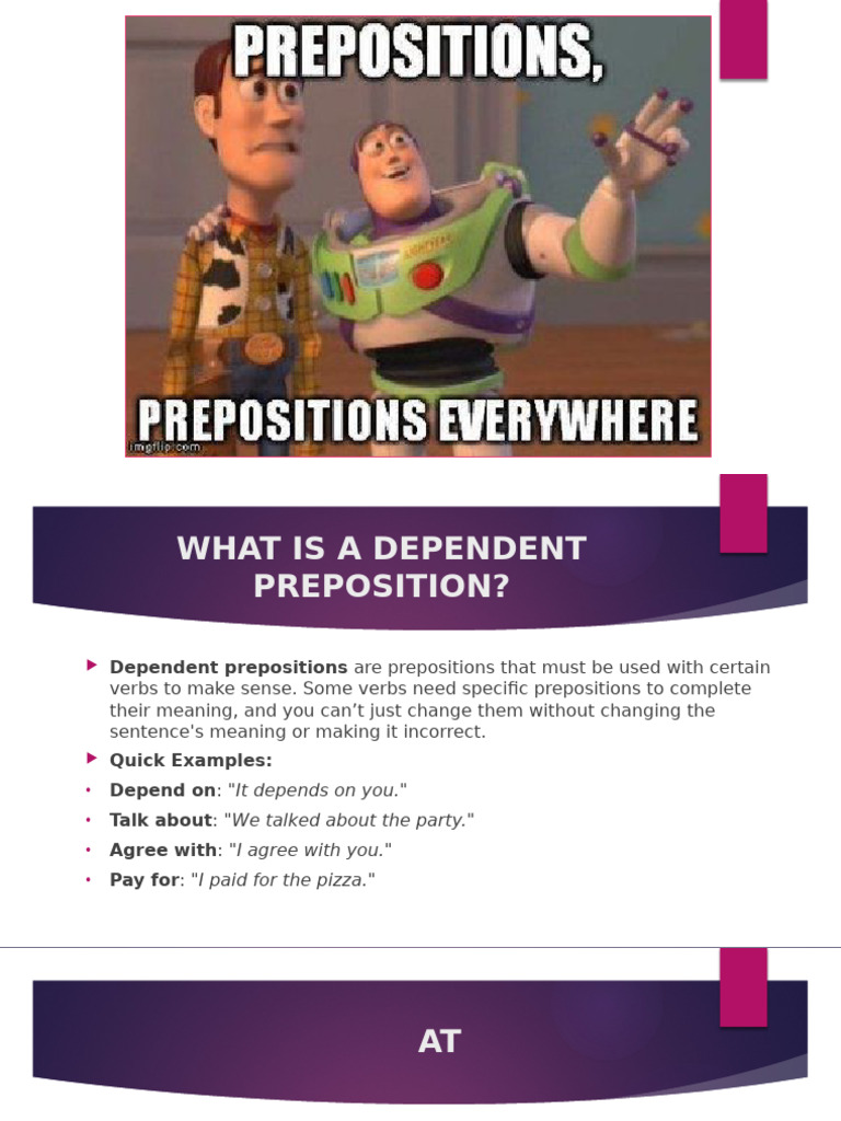 Dependent Preposition | PDF | Preposition And Postposition | Verb